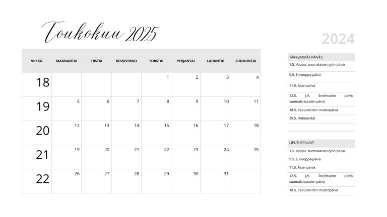 Viikkonumerot - Viikkokalenteri