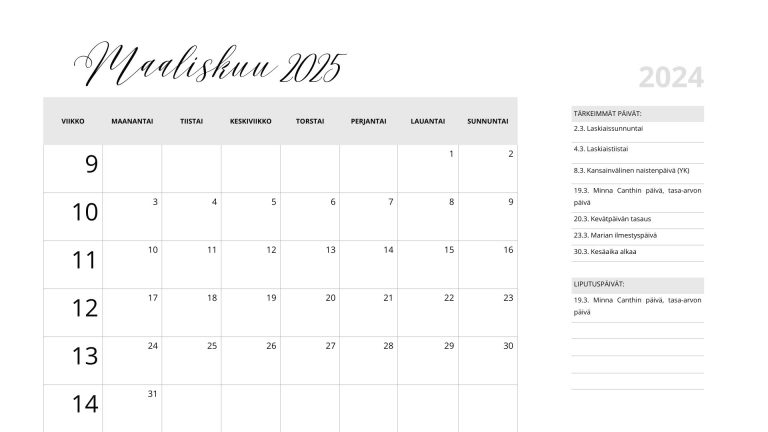 Viikkonumerot - Viikkokalenteri