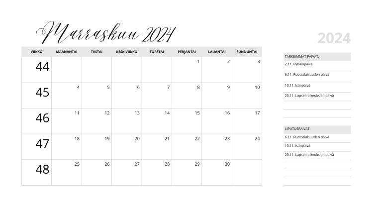 Viikkonumerot - Viikkokalenteri